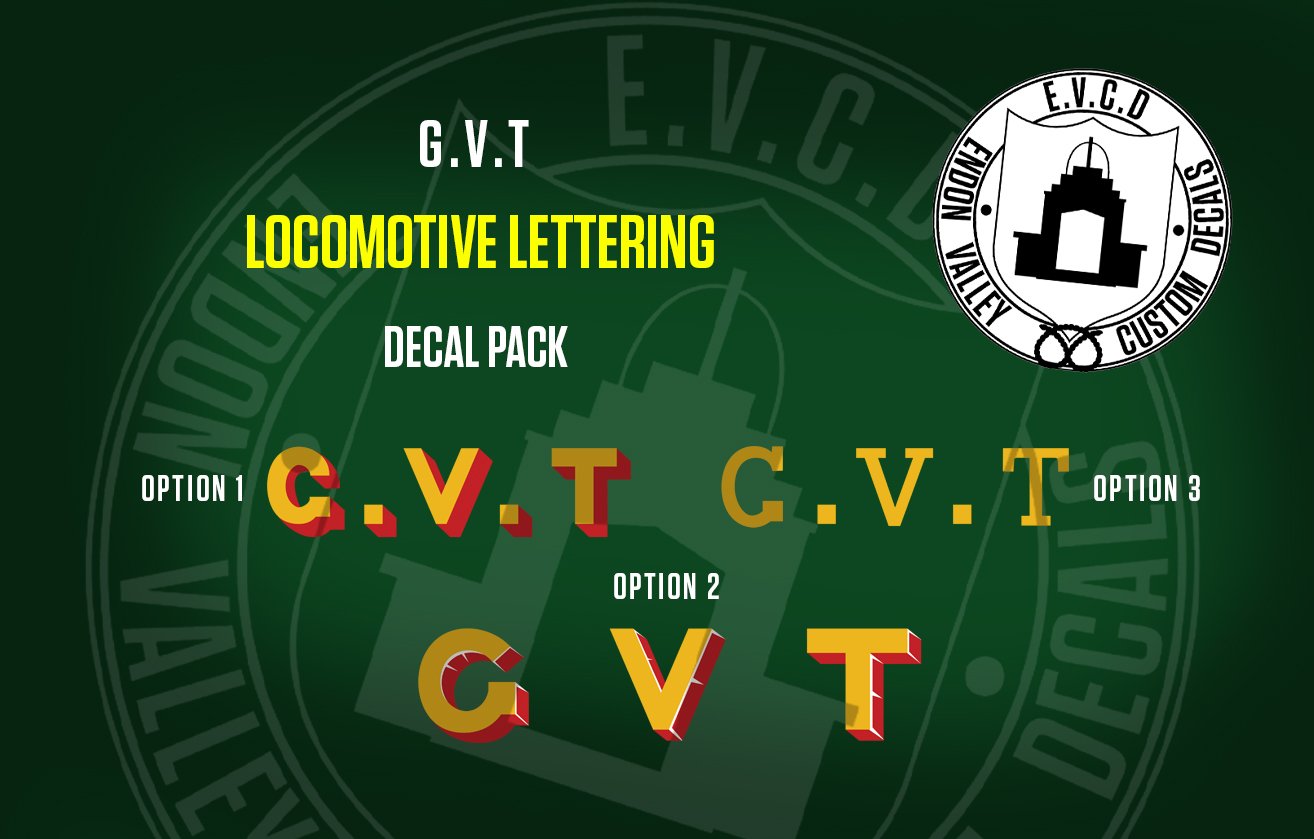 GVT Locomotive Lettering Decals | Glyn Valley Tramway | Endon Valley ...