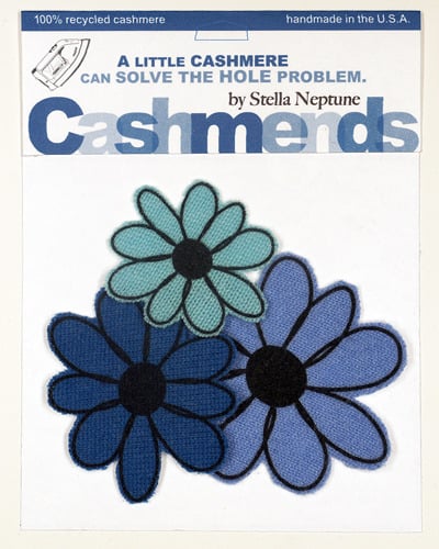 Iron-on Cashmere Flowers - Triple Blue / Stella Neptune