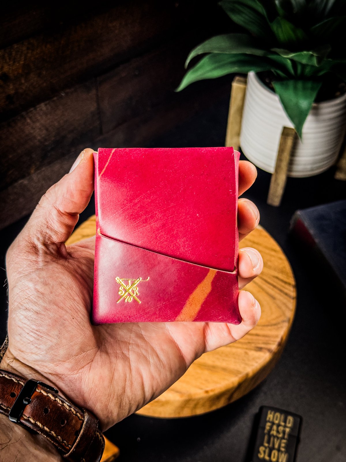 The Murphy - Shell Cordovan Pink Splatter | Patriot Leather Goods