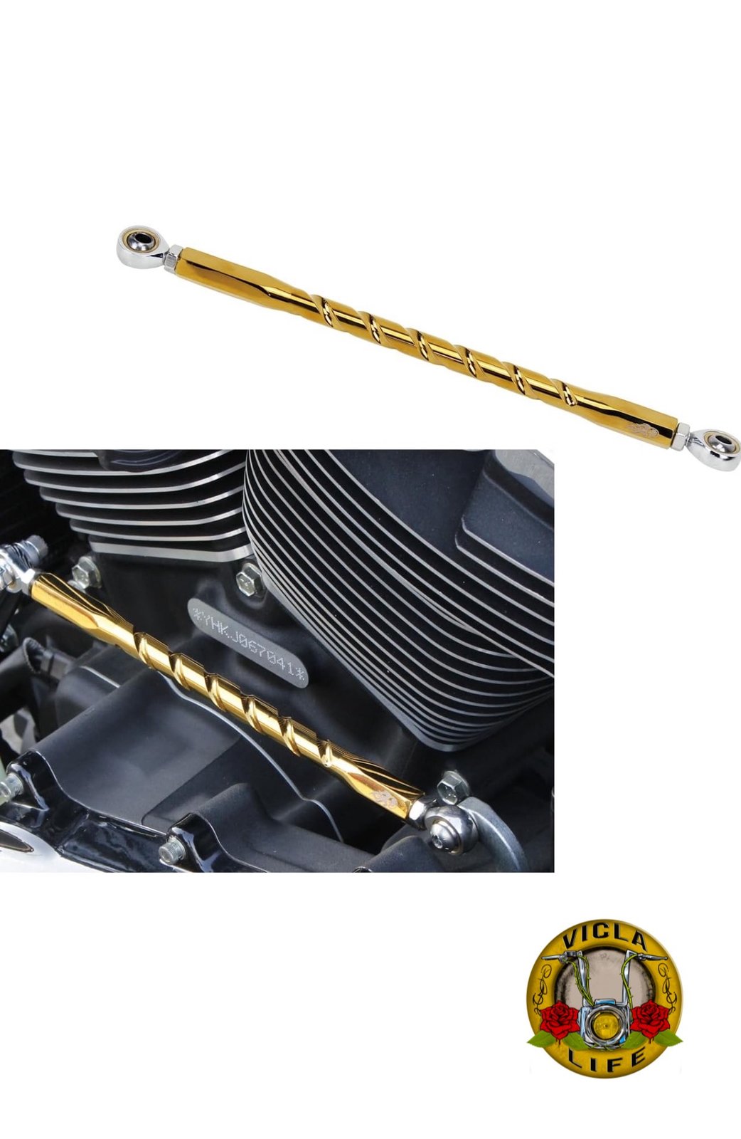 Gold shift linkage shifter softail/touring | viclalife