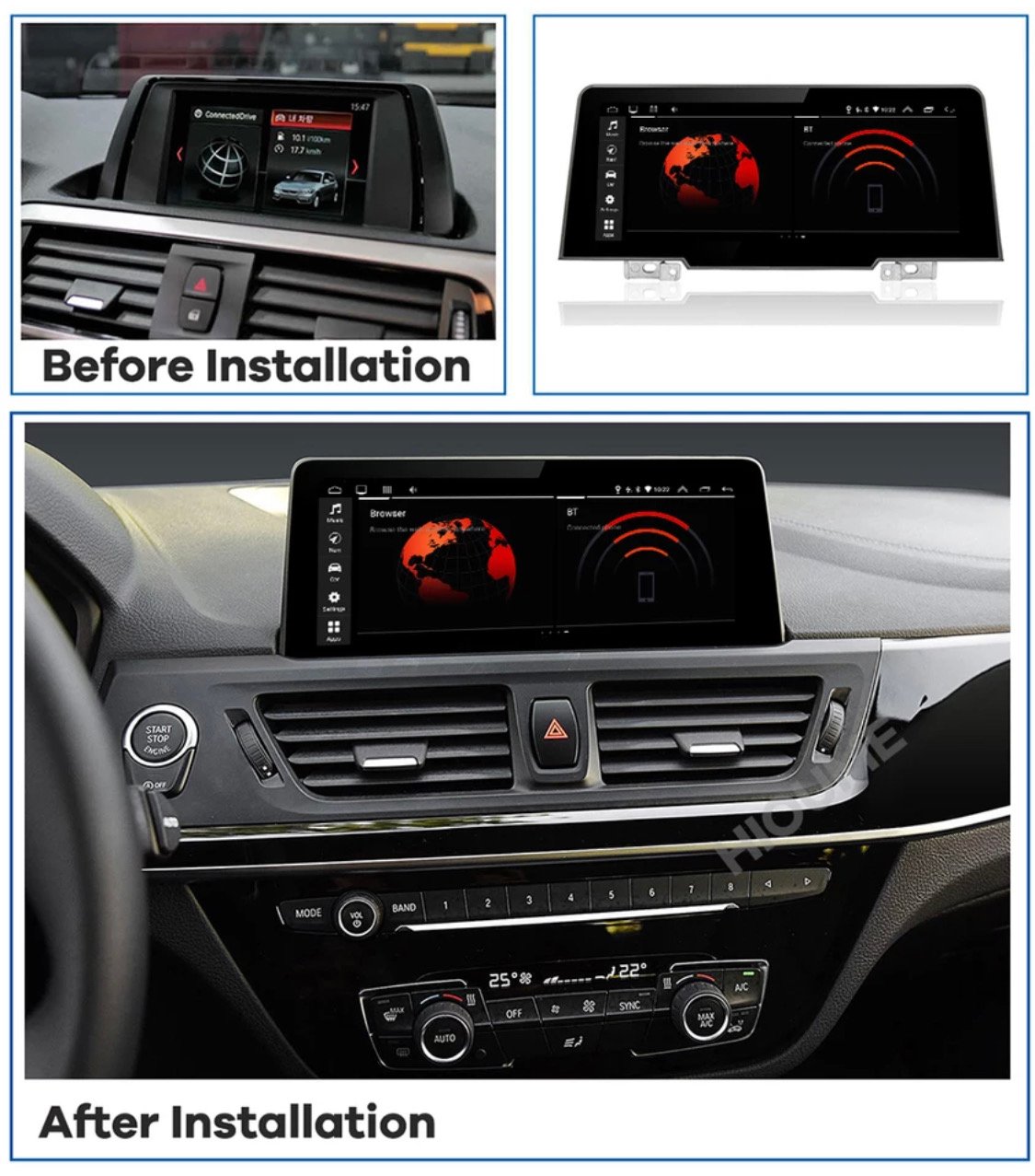 BMW CARPLAY & ANDROID AUTO 10.25" INCH TOUCH SCREEN STEREO FITS F20 F21 ...