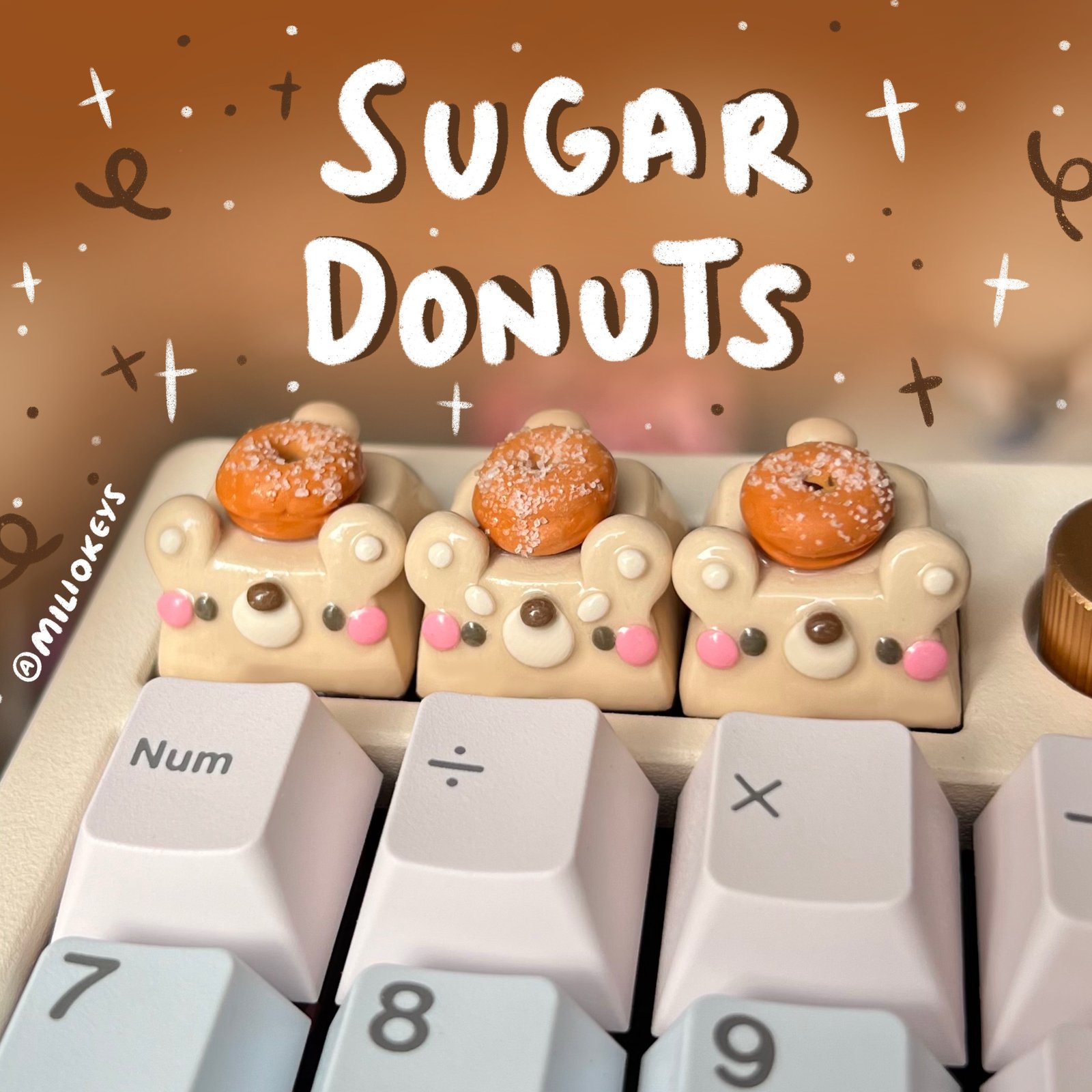 Sugar Donut Bear Artisan Keycap | Papermilio