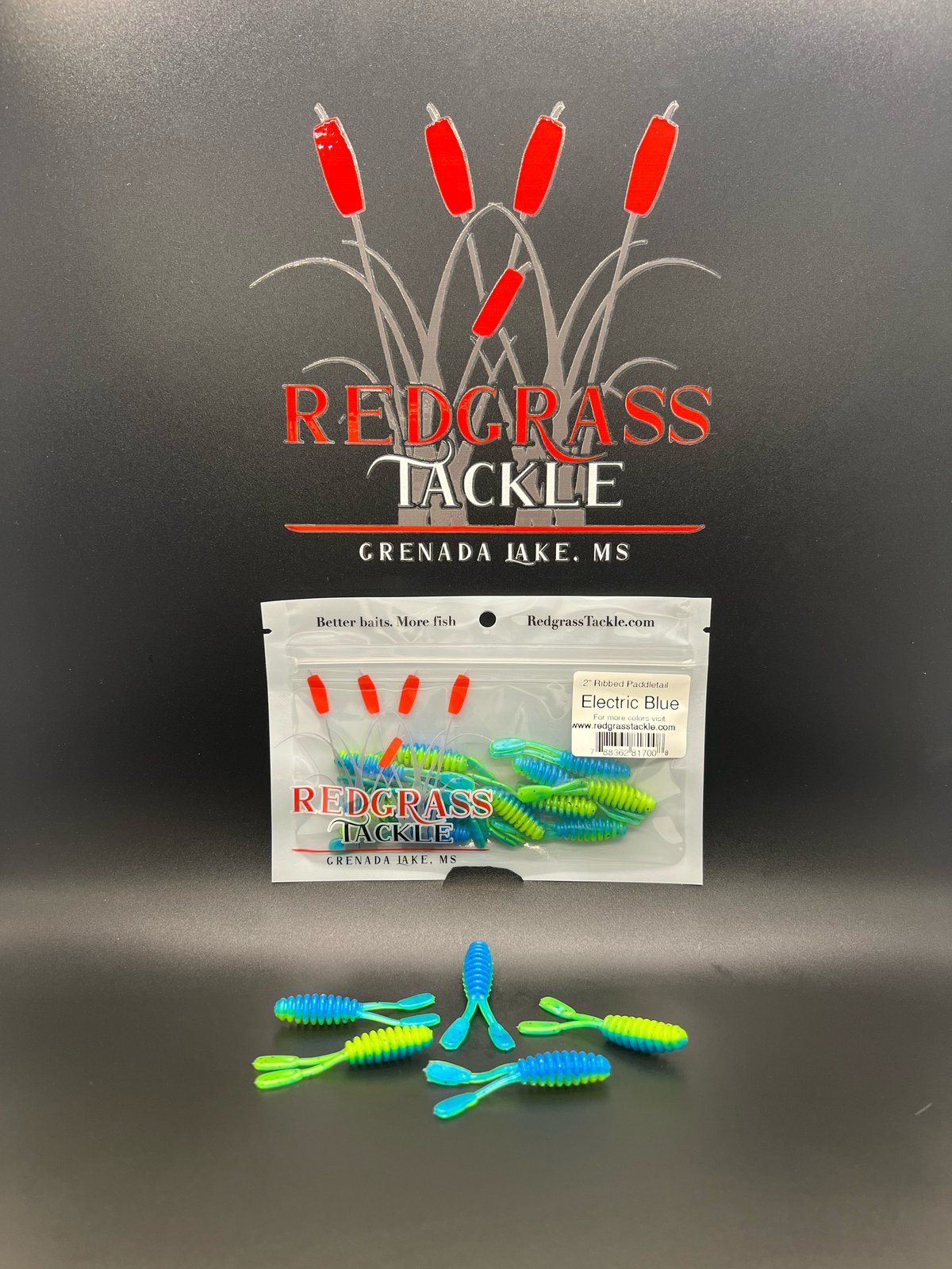 2" Ribbed Paddletail - Electric Blue | Redgrass Tackle