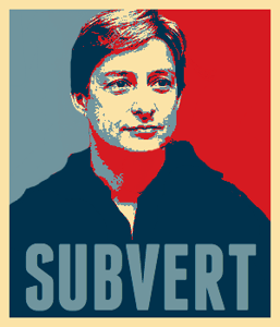 trashydyke — Judith Butler "SUBVERT" Sticker