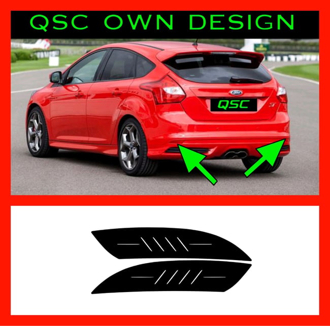 X2 Ford Focus Mk3 Rear Reflector Sticker Overlays | QsCustom