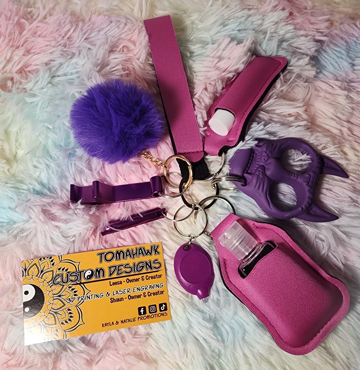 Purple keychain set | Tomahawk Custom Designs