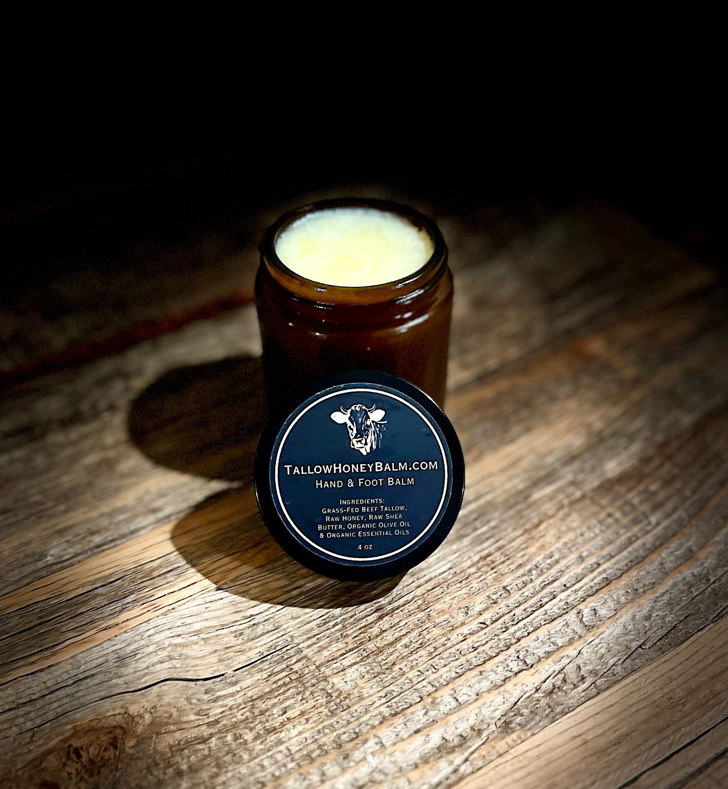 Tallow Honey Hand & Foot Balm (4 oz glass jar) | TallowHoneyBalm