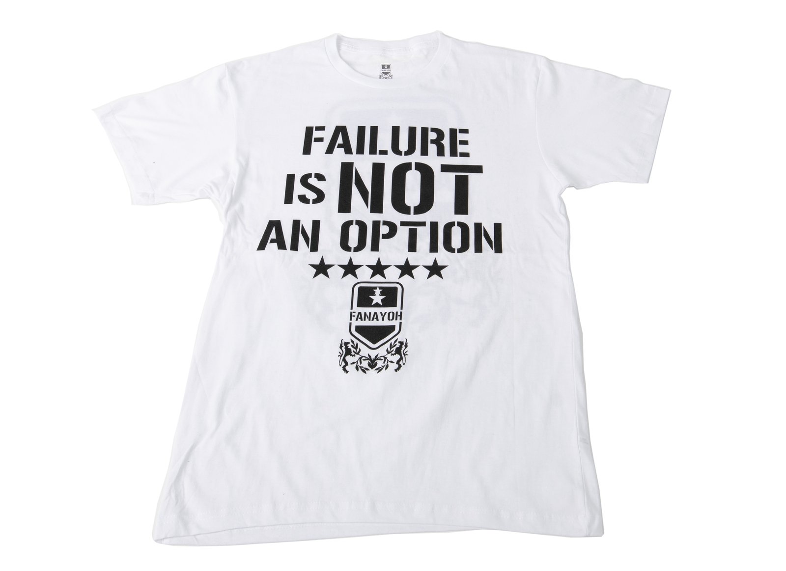 STANDARD "FAILURE IS NOT AN OPTION" T-SHIRT (White) / FANAYOH