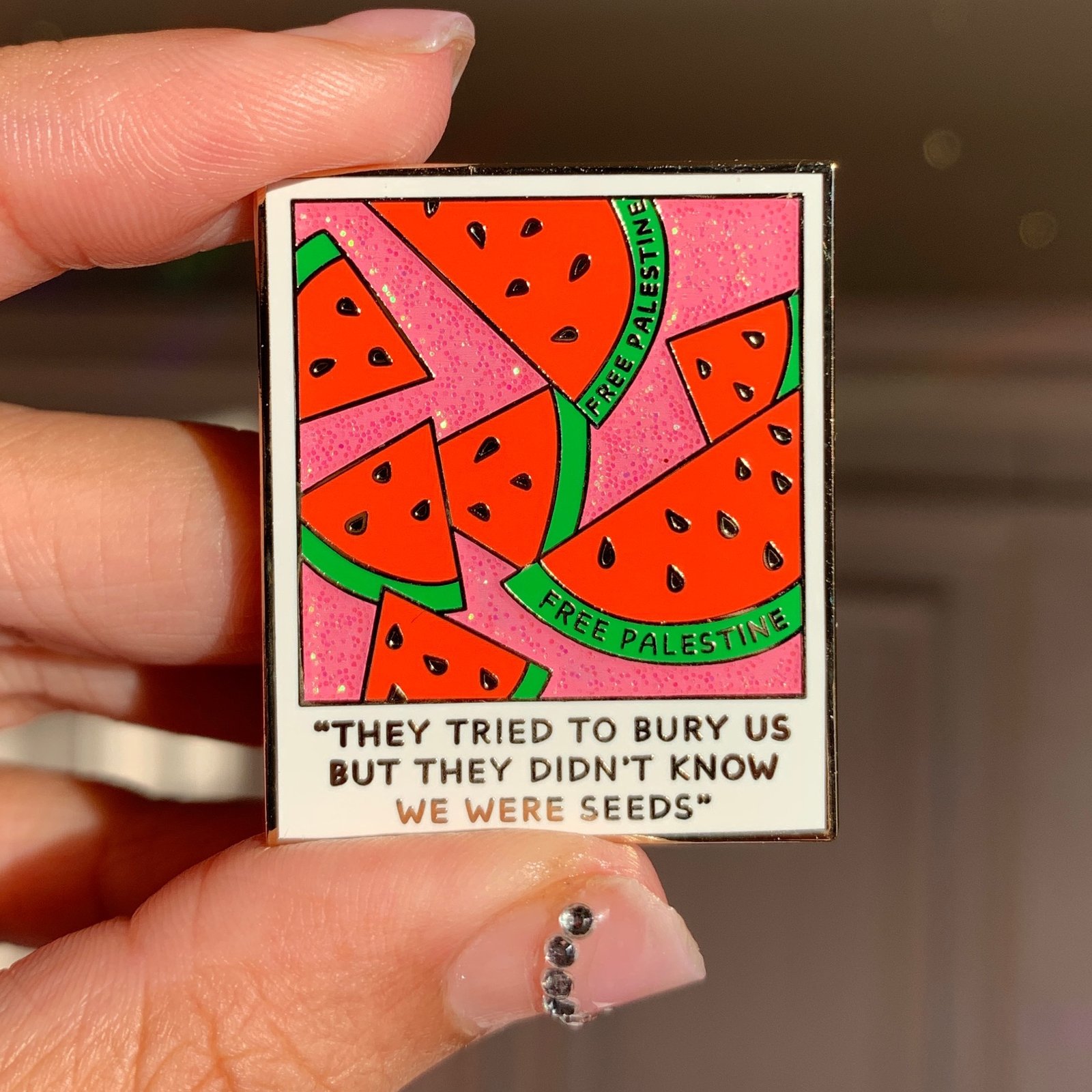 “Watermelon Polaroid” Hard Enamel Pin | Farrin Creates