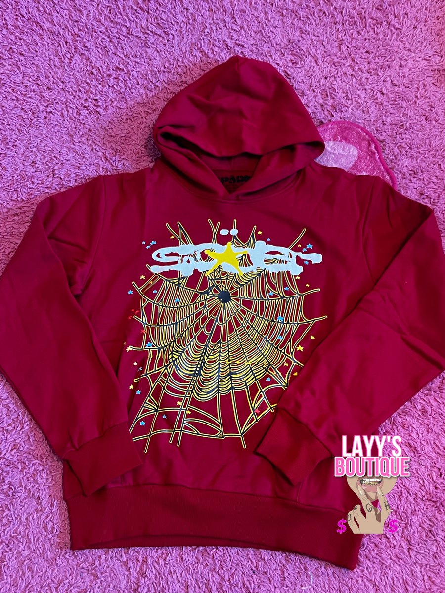 Maroon Sp5der Hoodie | Layys Closet