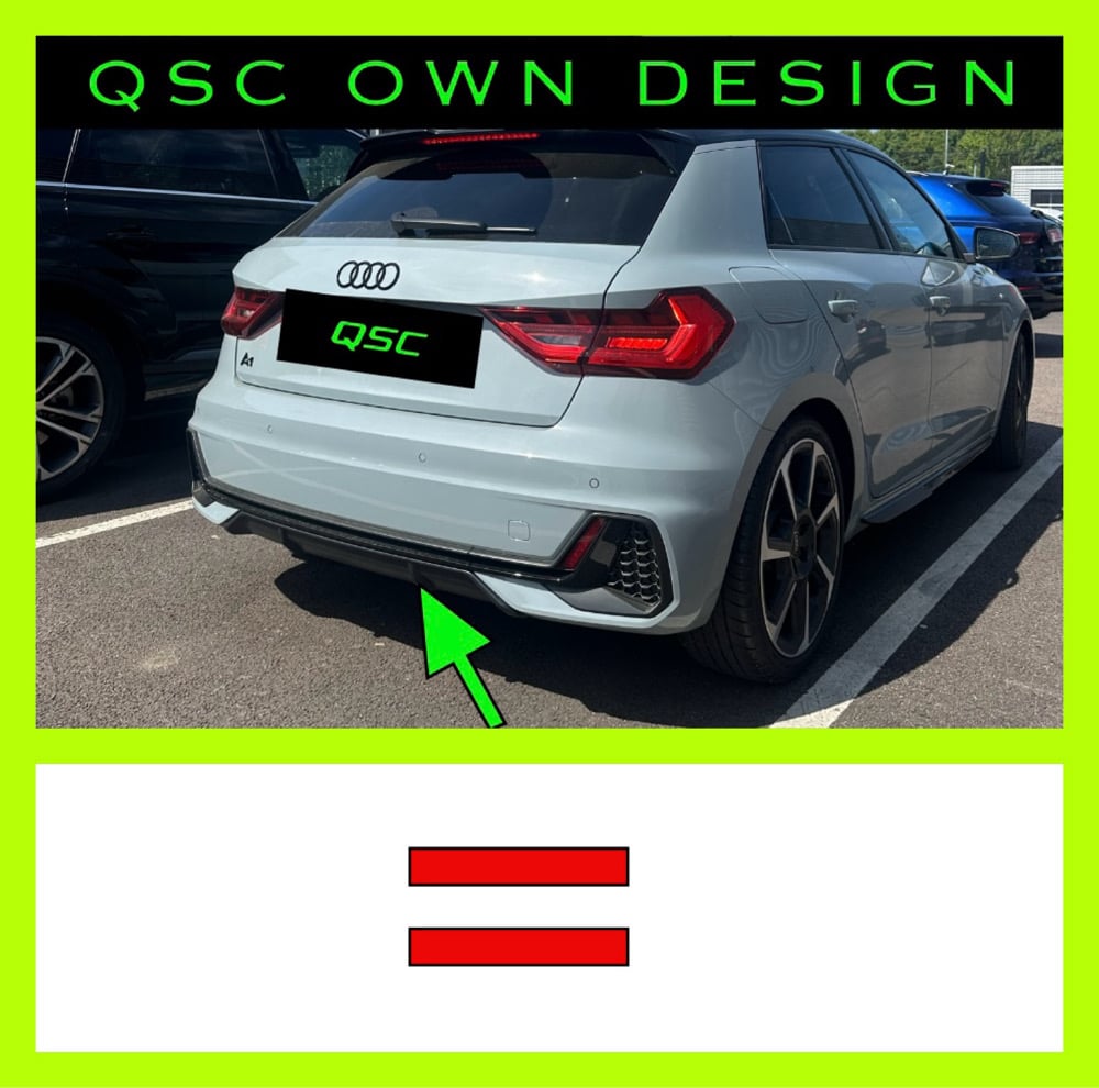 X2 Audi A1 Gen 2 sport Rear Diffuser Strip Stickers | QsCustom