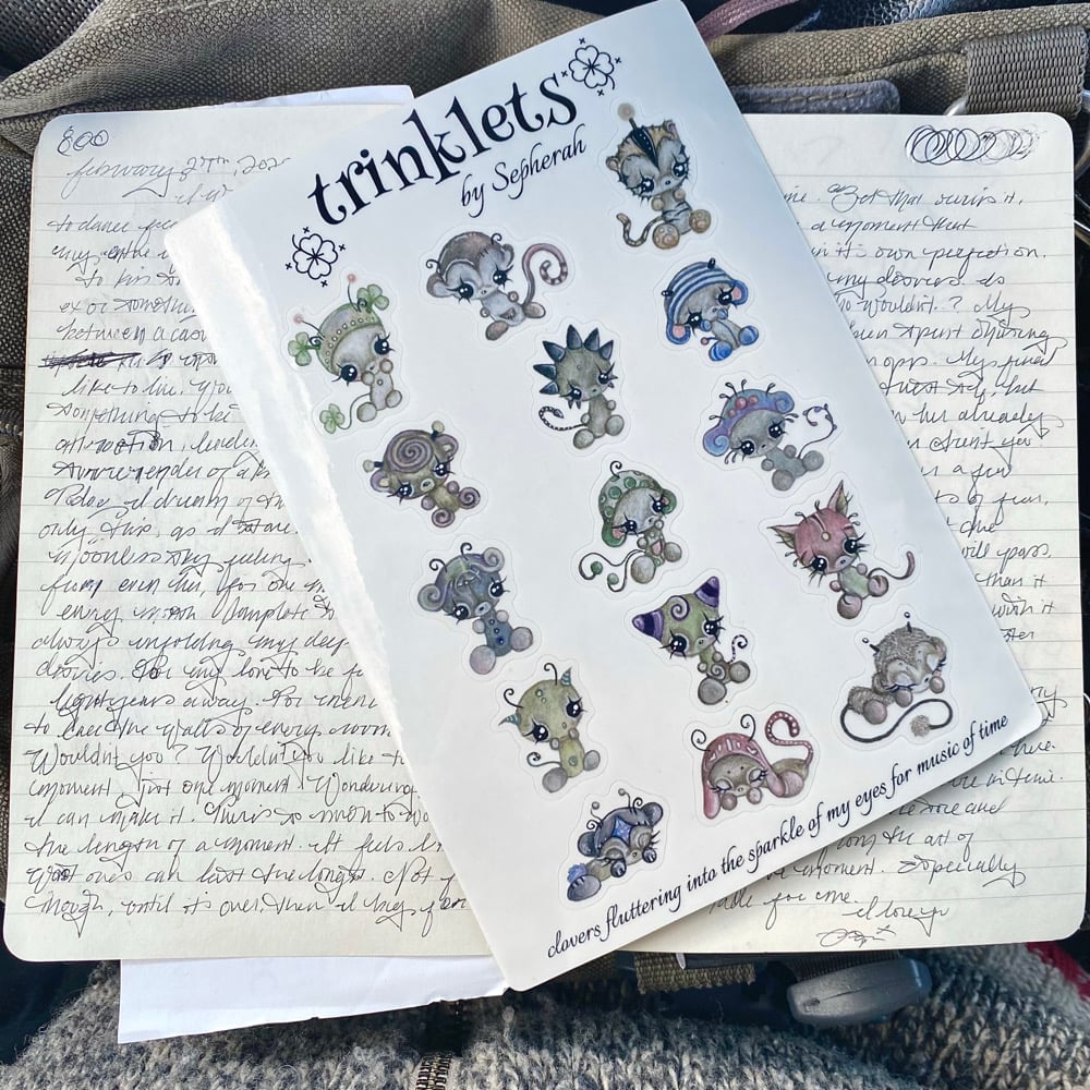 trinklets sticker sheet (15 pc) transparent | Seph