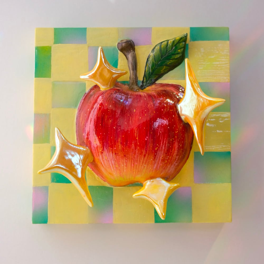 🍎 APPLE Original 3D Mixed Media Painting | daixykaren