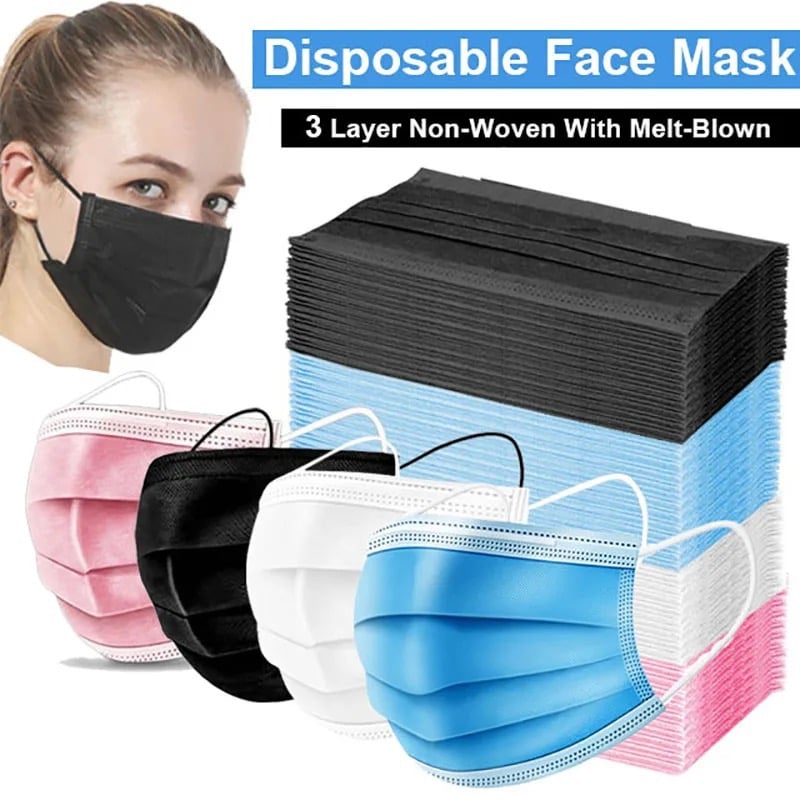 3-layer Mask Face Masks - 50 Piece Pack | JD Usual