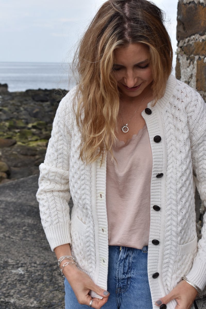 Classic Aran Cardigan - Made in Europe | Bramble Green Knitwear