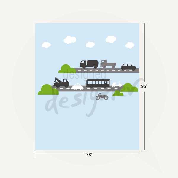 Vroom Vroom Decal Wall Sticker - Kas Kids | Removable Wall Decals ...
