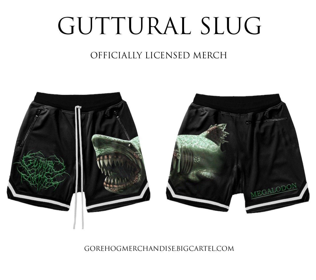 Guttural Slug - Megalodon Shorts | Gorehog Merchandise