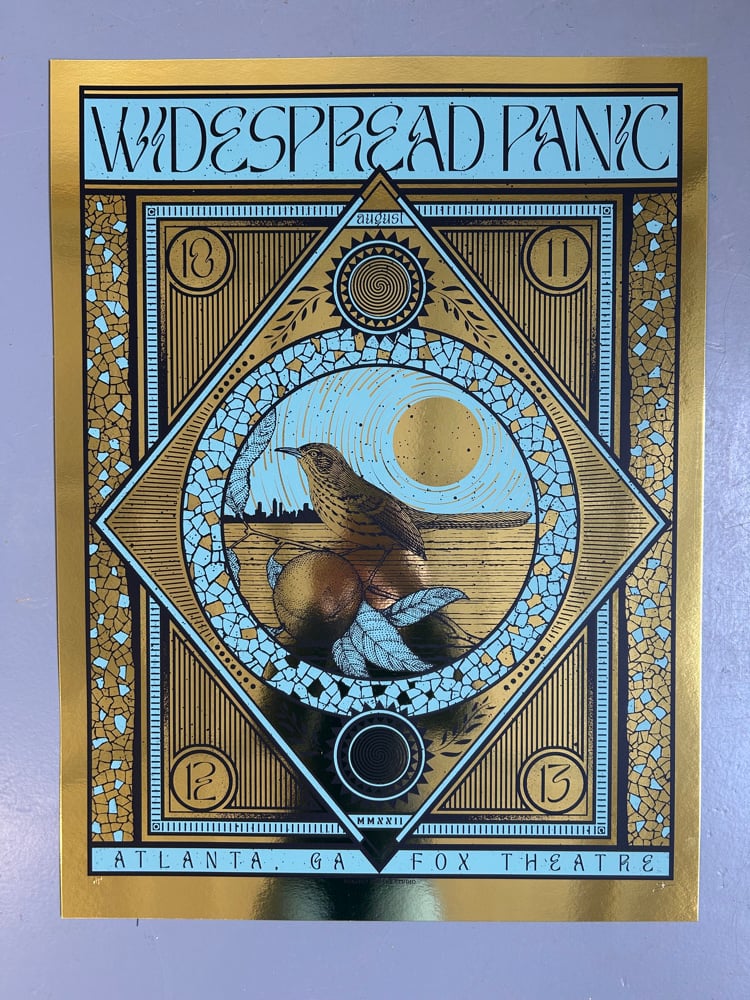 Widespread Panic Gold Foil: Fox Theatre, Atlanta | Subject Matter Studio