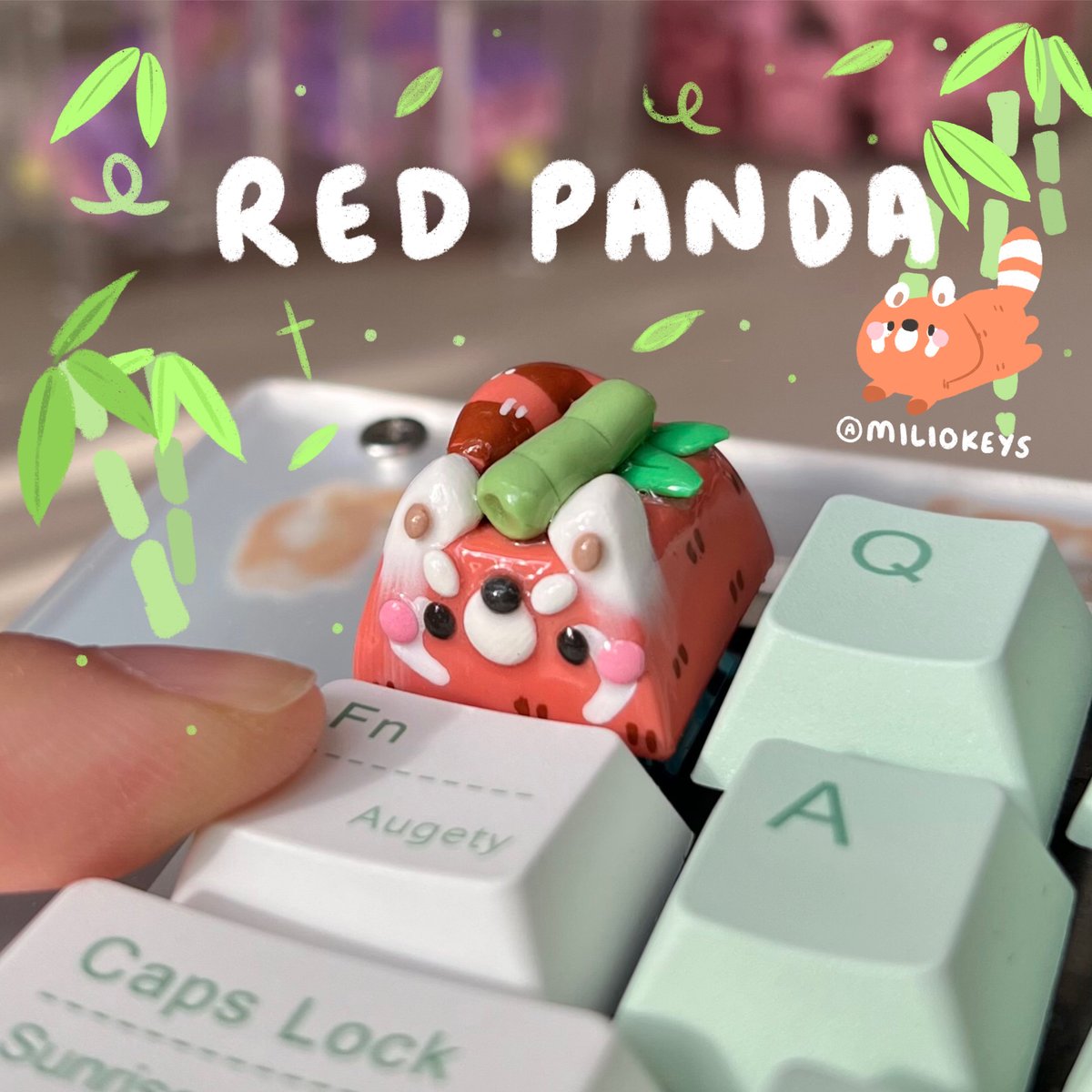 Red Panda Artisan Keycap | Papermilio
