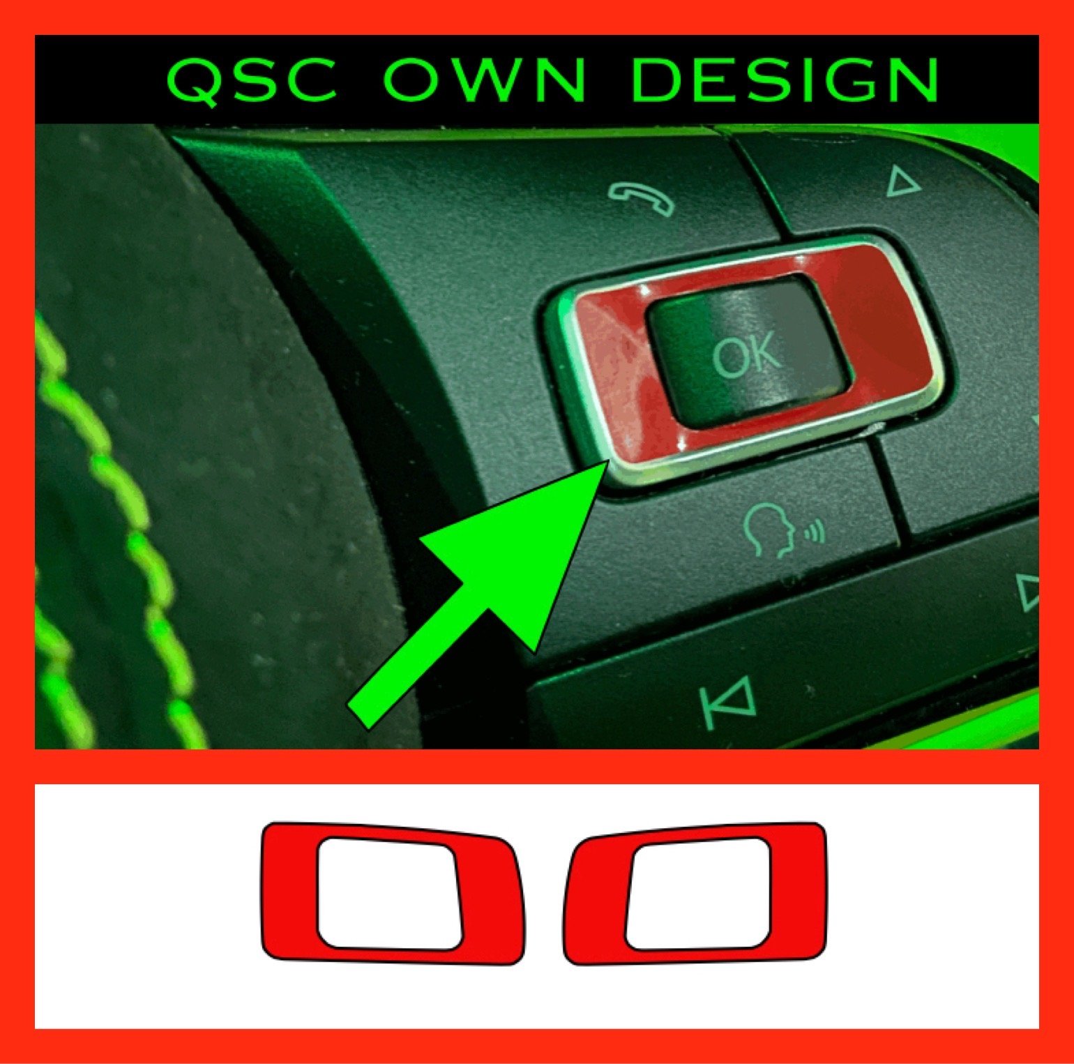 X2 Vw Golf Mk7/7.5 Sport Steering Wheel Button Overlays | QsCustom