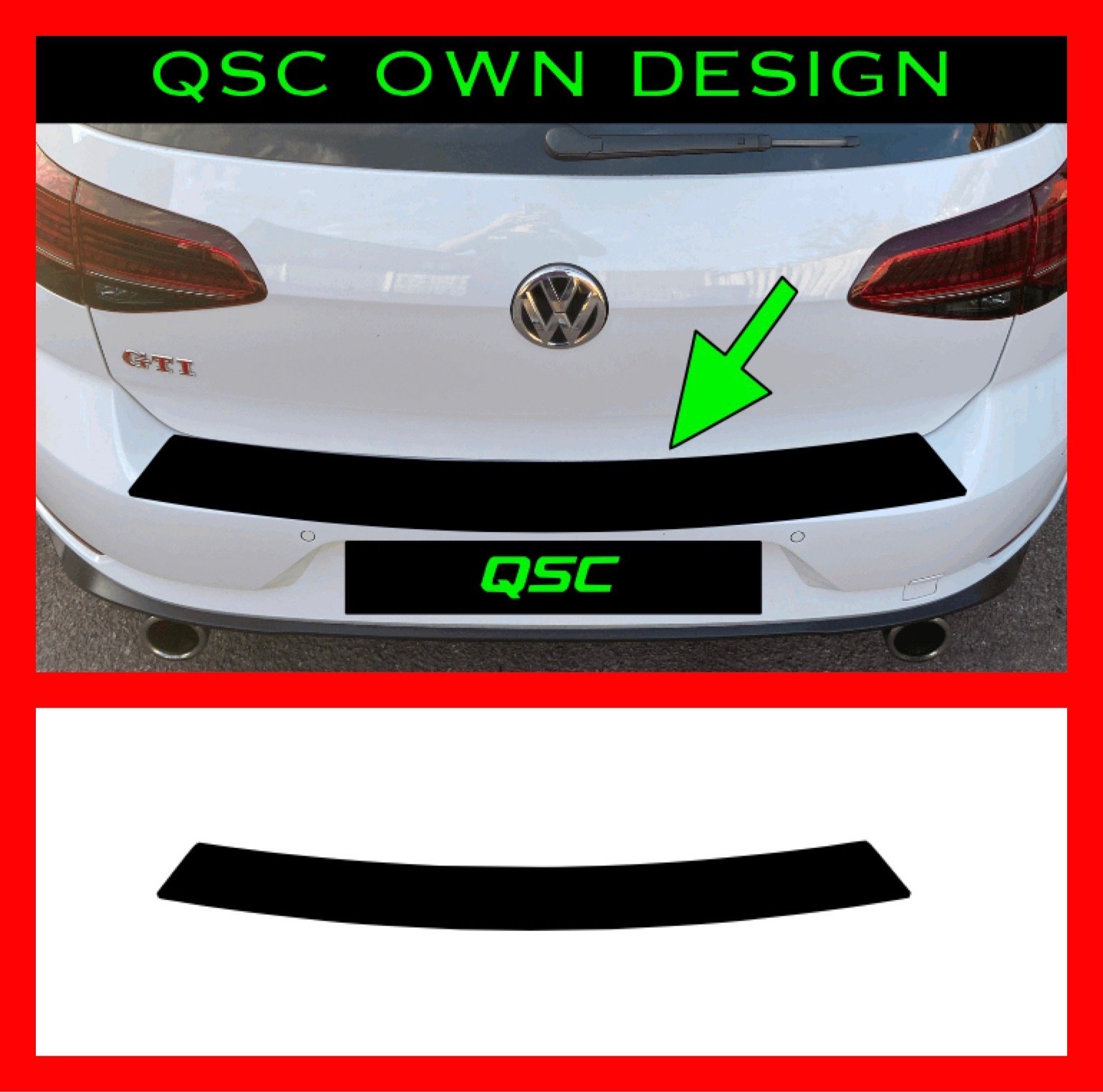 X1 Vw Golf Mk7/7.5 Rear Bumper Lip Sticker Decal | QsCustom