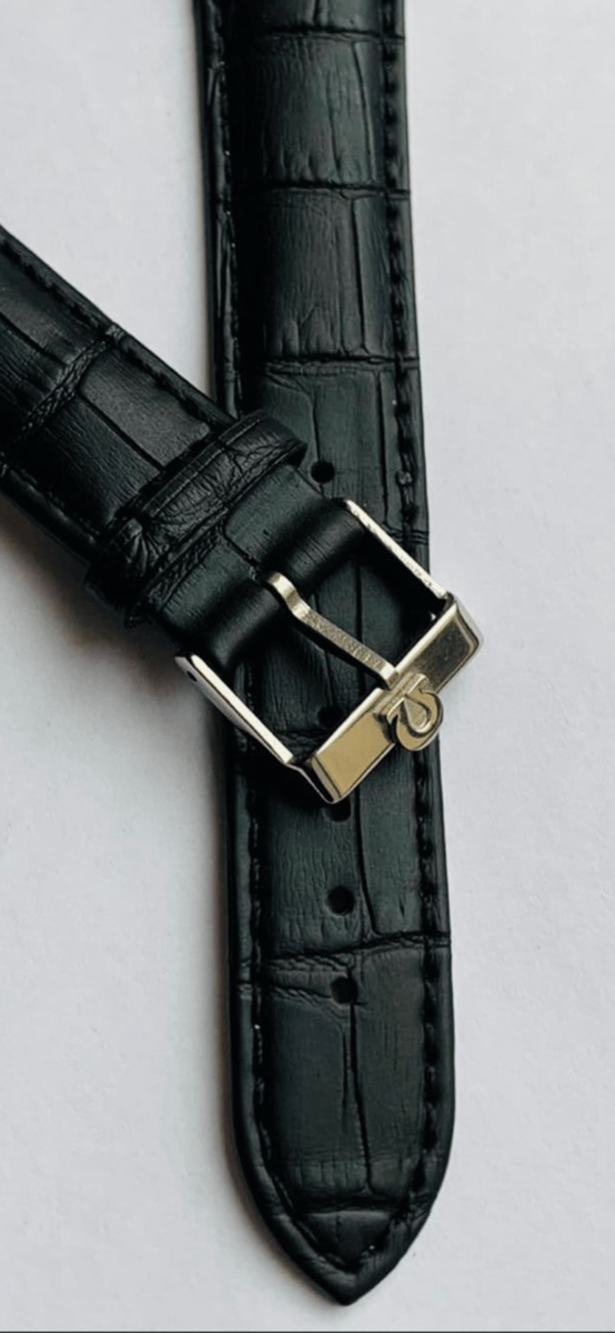 Mens black leather watch strap store
