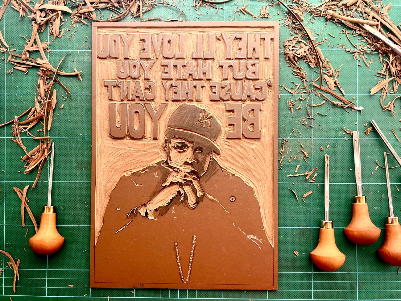 Jay Z (Linocut Print) | Chai Monster Productions