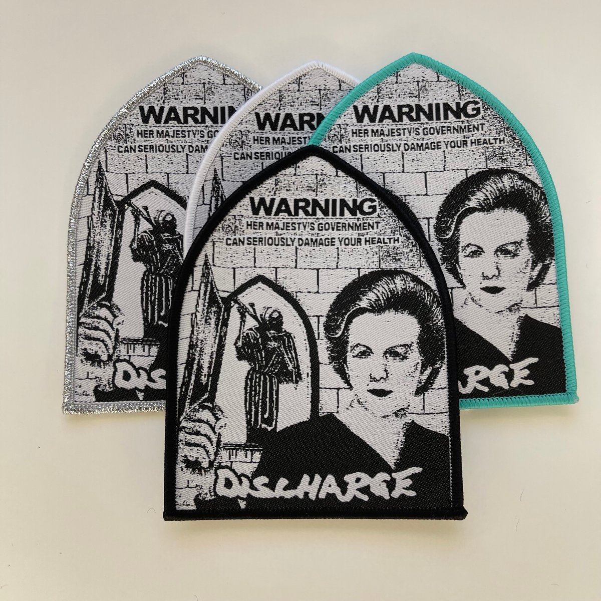 Discharge - WARNING Woven Patch | Armed With Hammers Productions