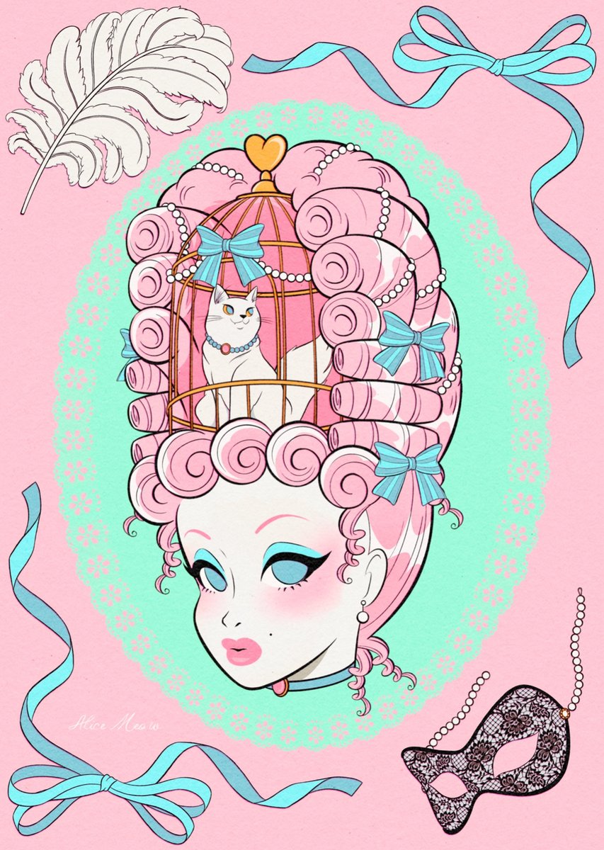 Head Of Rococo Print | Art By Miss Alice Meow