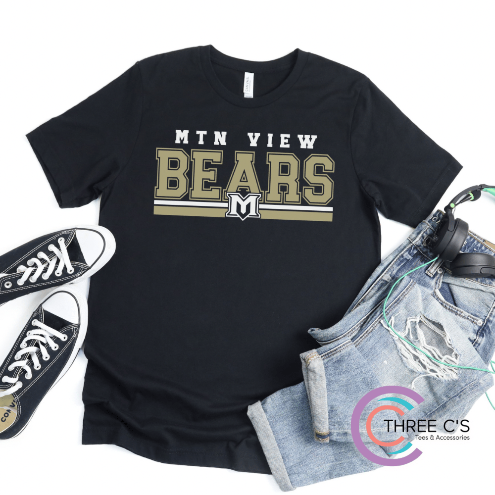 Mtn View Bears Striped Logo | Three C's Tees and Accessories