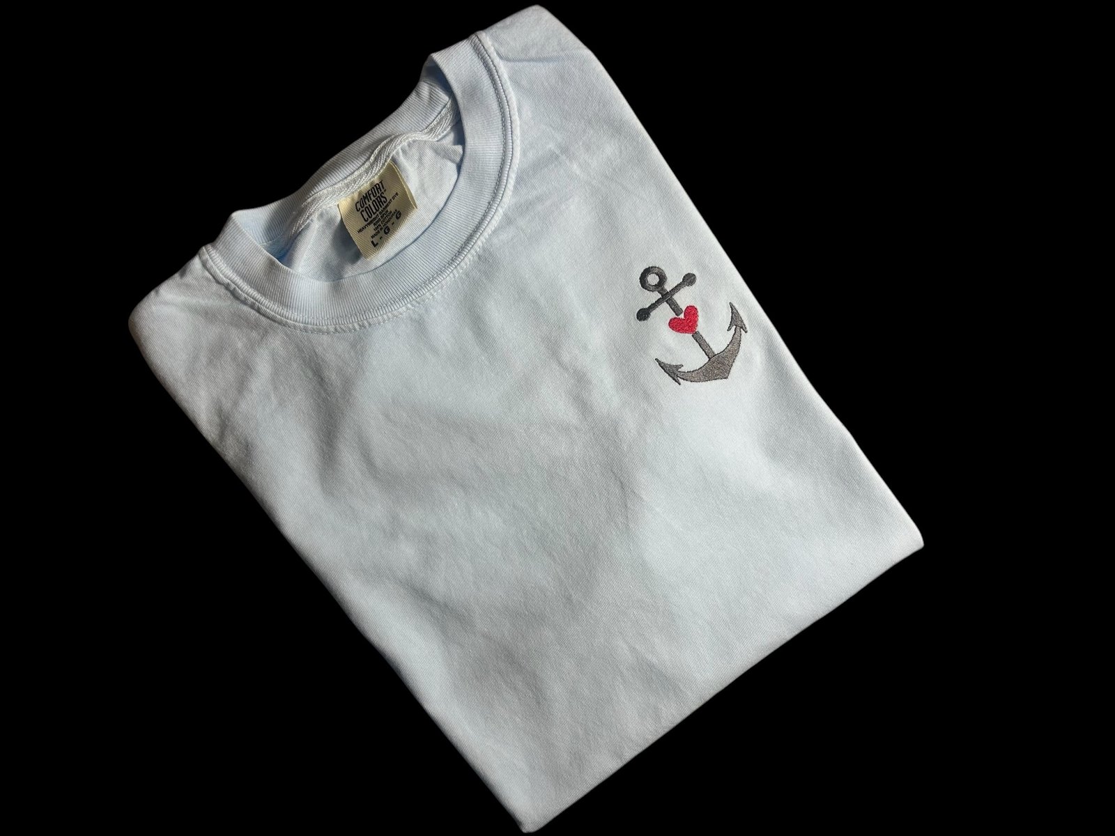 Anchor Love Custom Color Embroidered T-shirt | Universal Sankofa