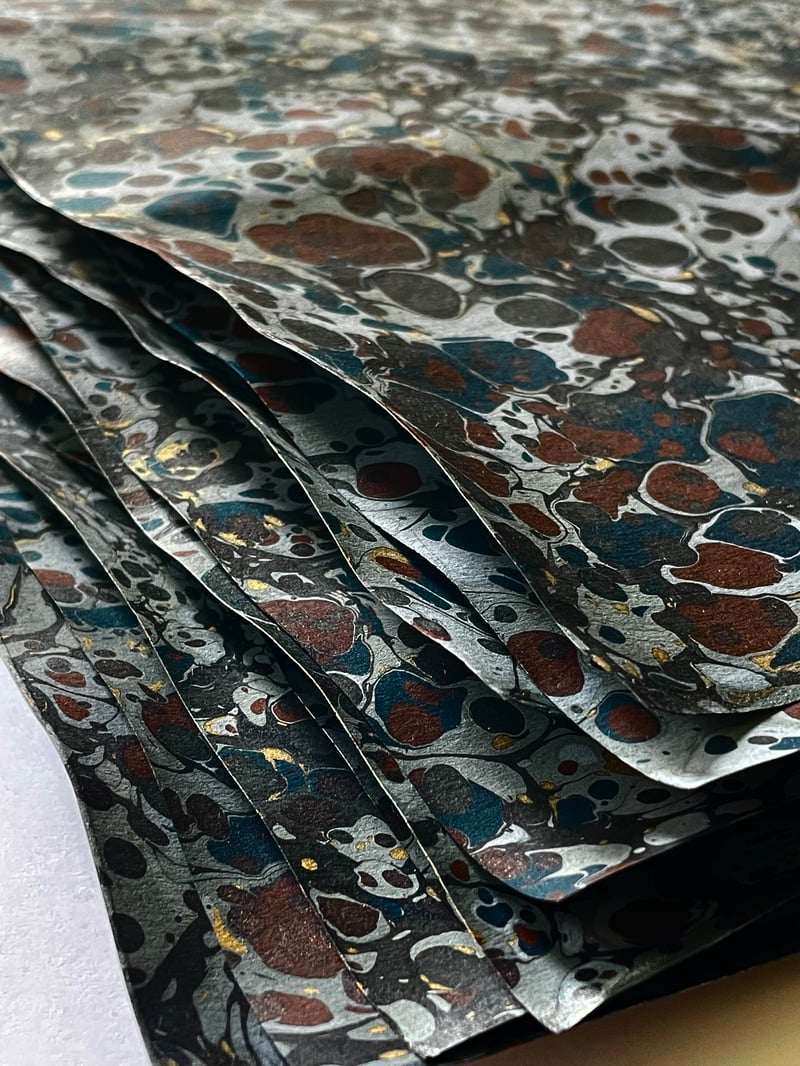 Malachite Stones - Permanent Collection | Emily Romero Marbled Paper ...