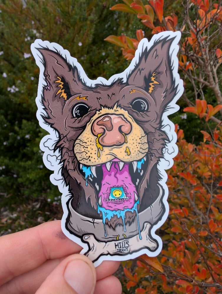 acid dog sticker | hills.draws