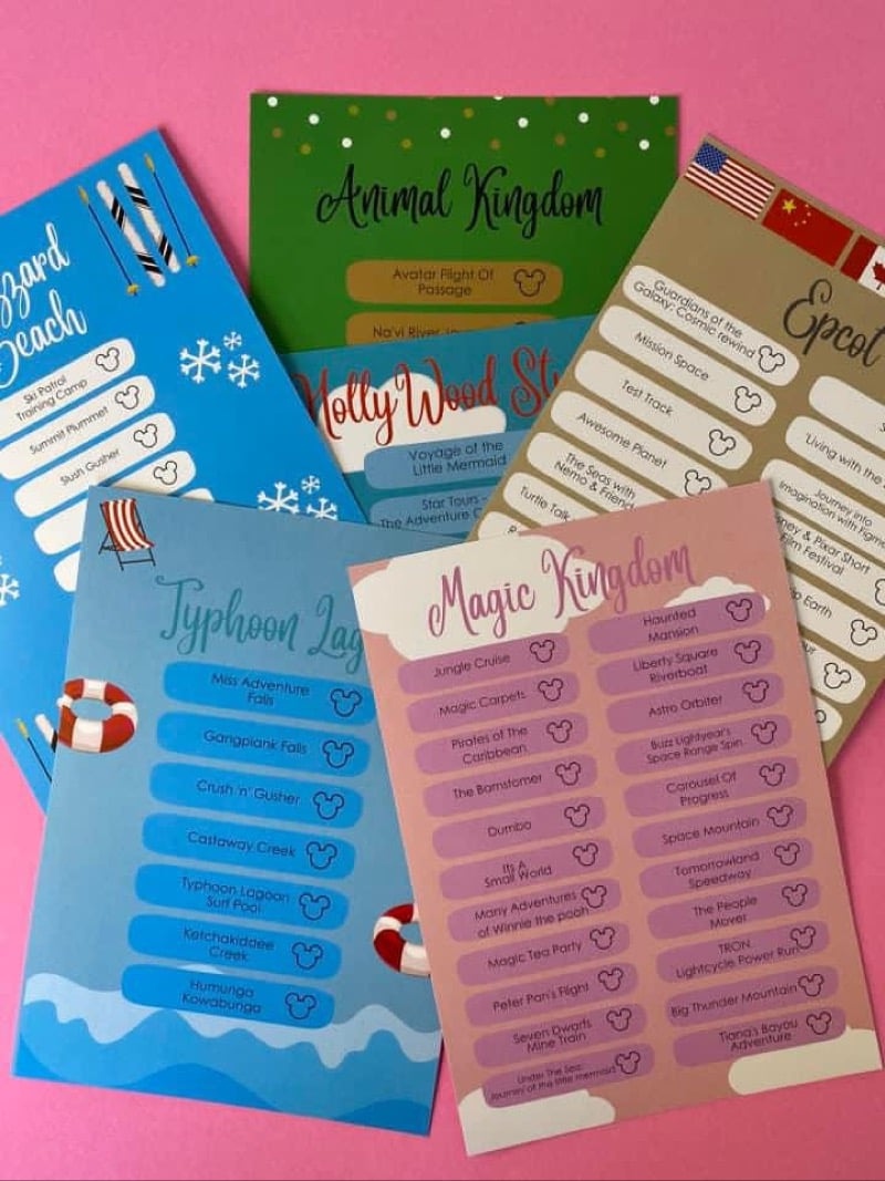 Ride Tick list Sheets | Enchanted Mice