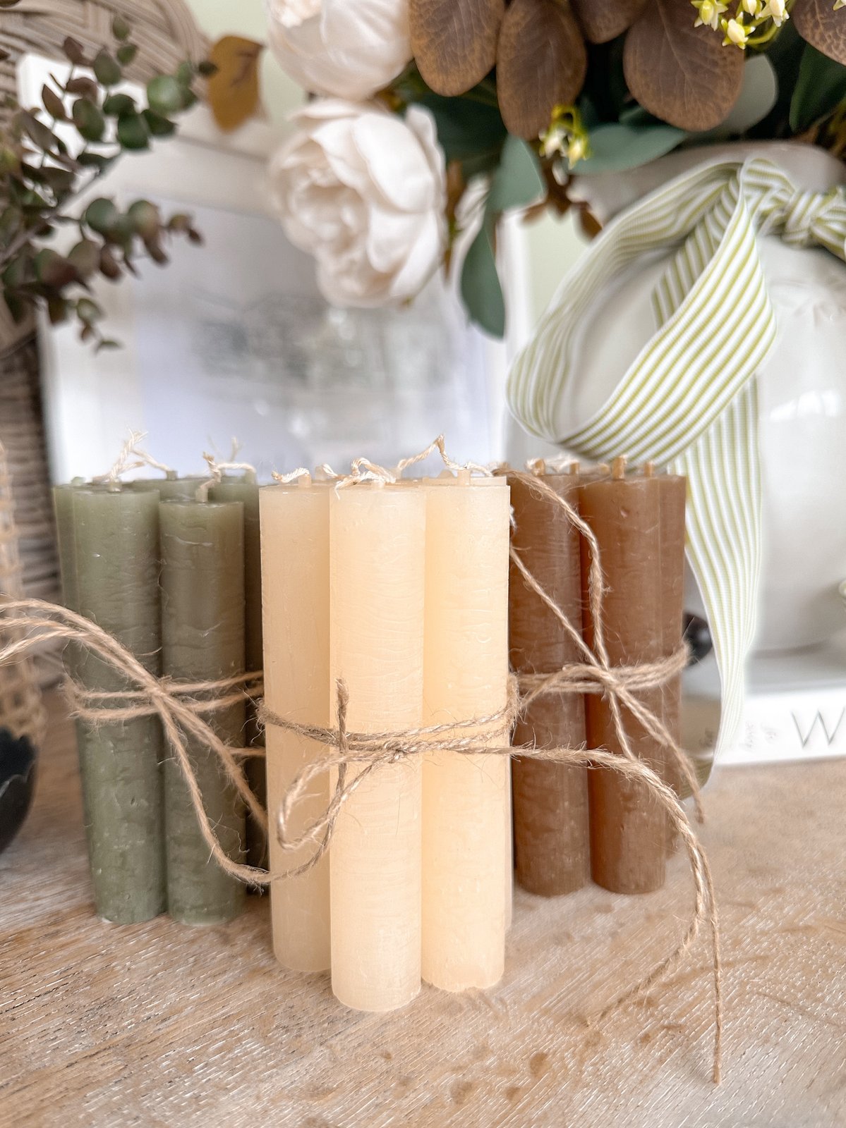 Rustic Dinner Candle Bundles ( 3 Colours ) | With Love Abigailx