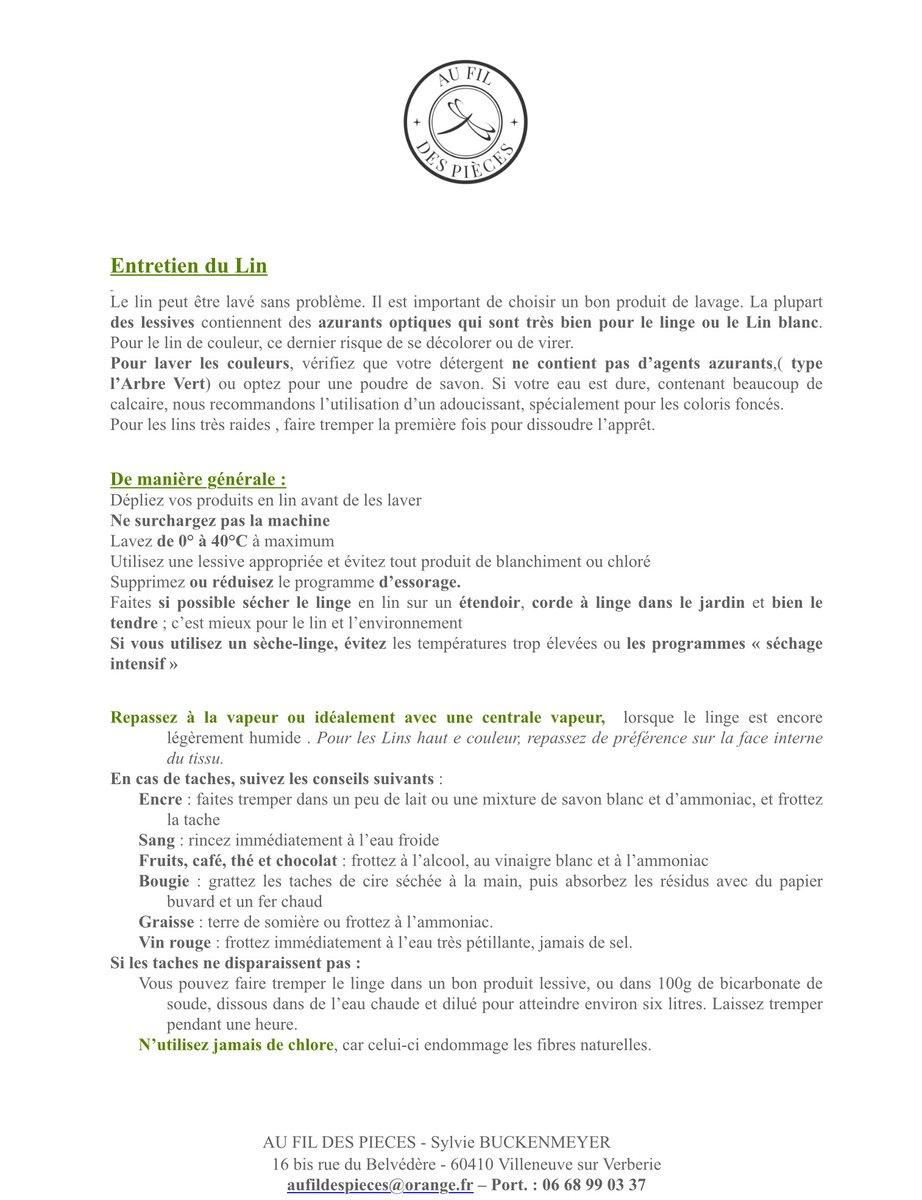 Entretien / au FiL Des PièCes