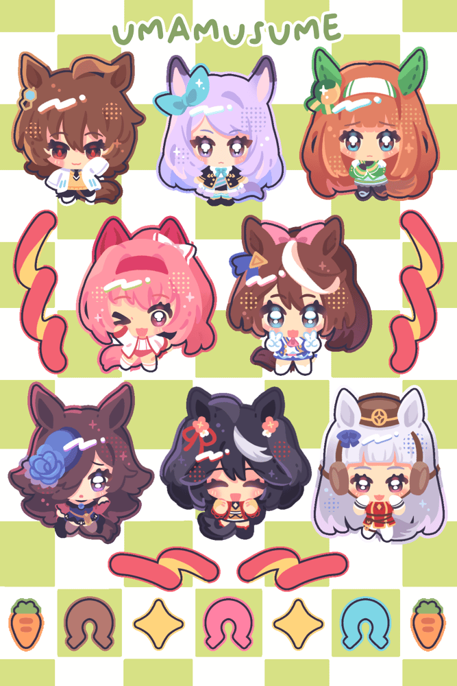 [PRE-ORDER] Uma Musume Sticker Sheets | Wheatloaves