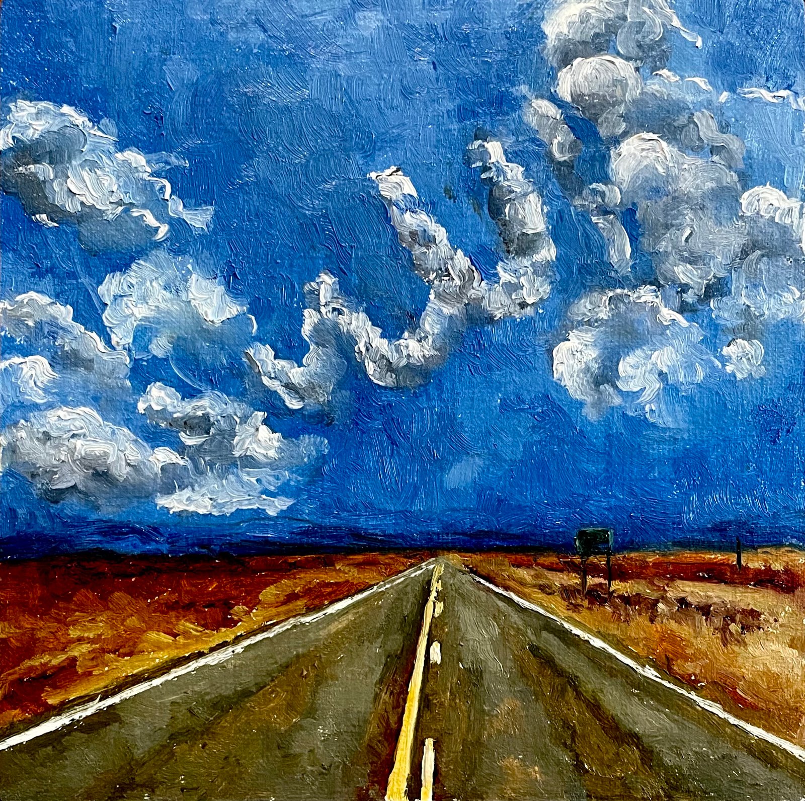 The end of the road original oil painting | Safia Latif