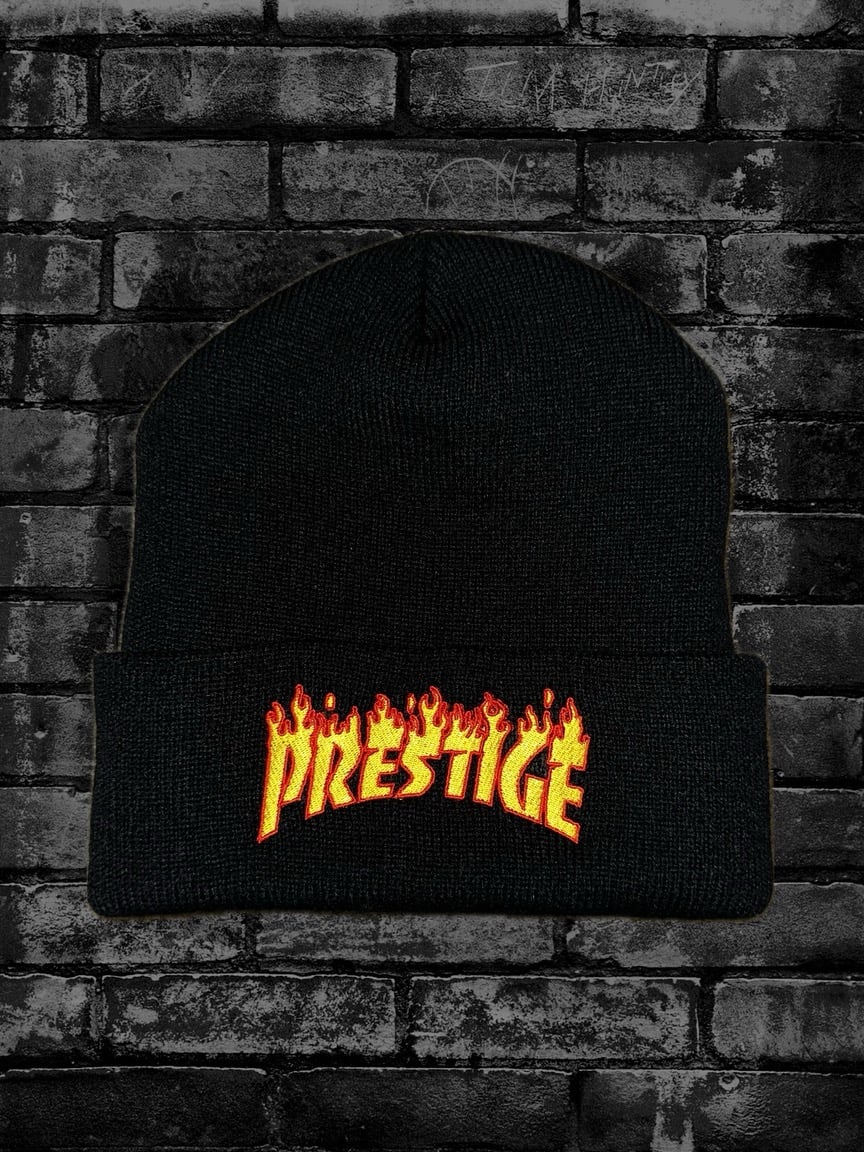 PRESTIGE THRASHER EMBROIDERED BEANIE | Prestige Wrestling Merch