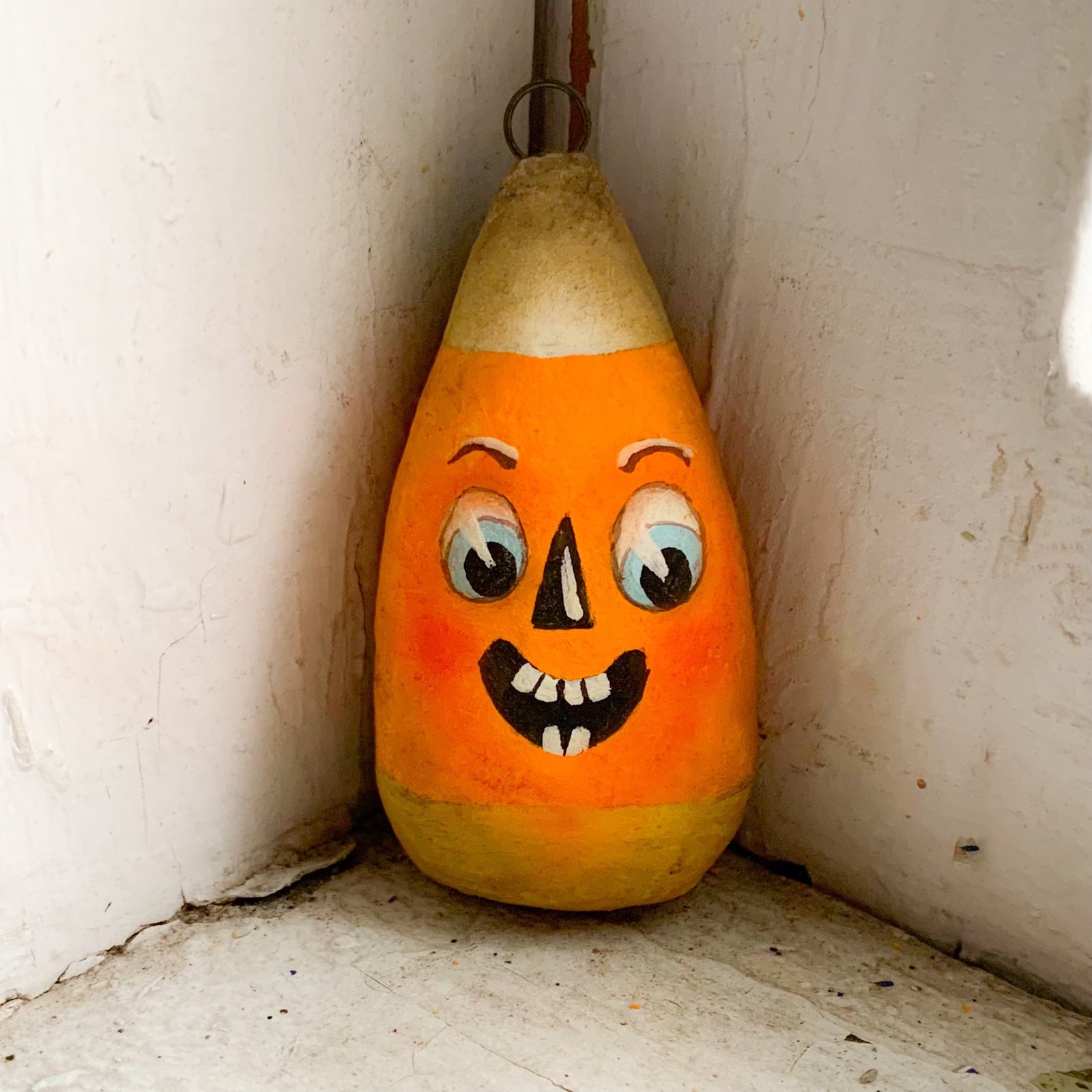 Grungy Cackling Candy Corn Creature | Spun Cotton Ornament Co.