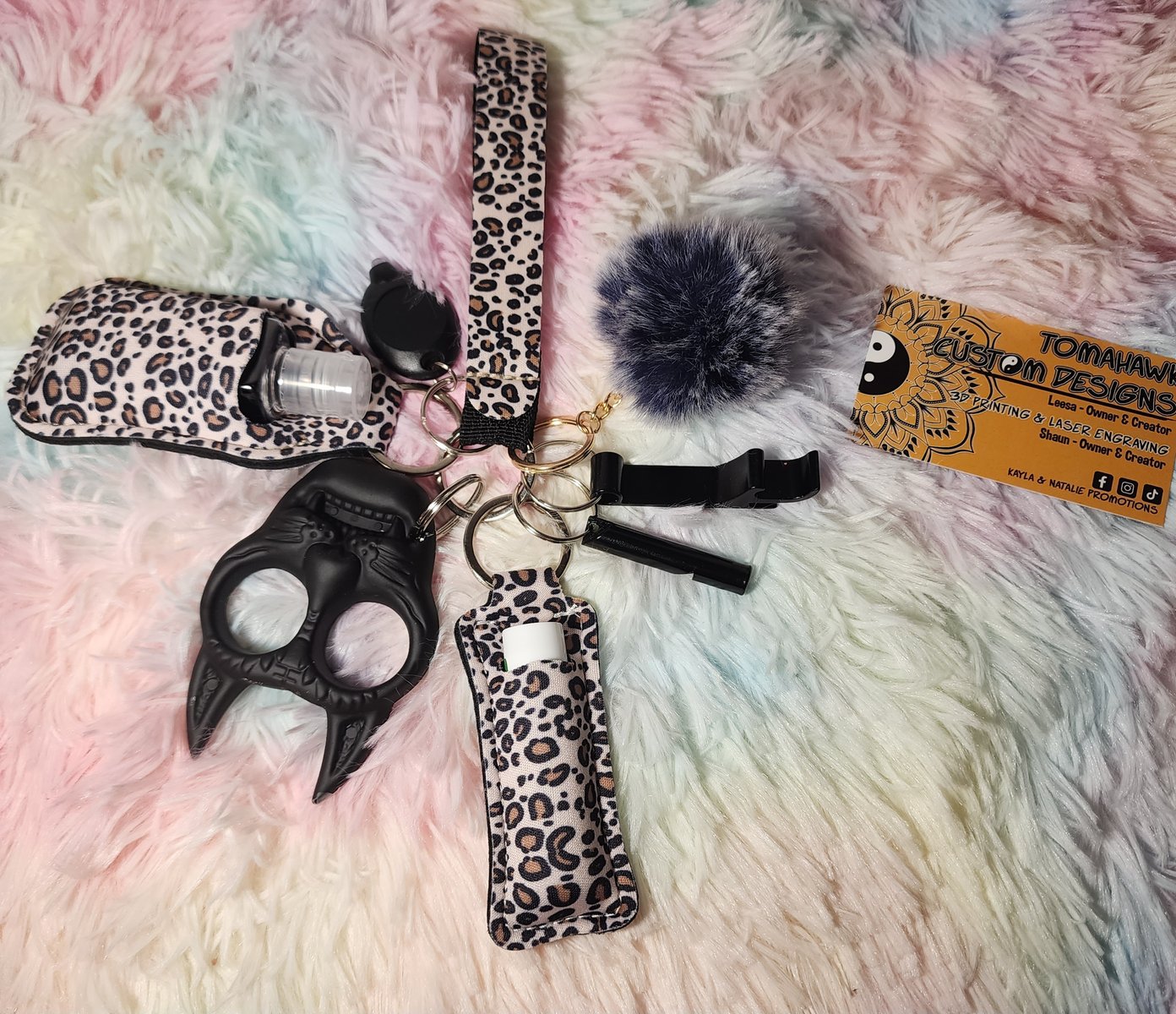 Cheetah print keychain set | Tomahawk Custom Designs