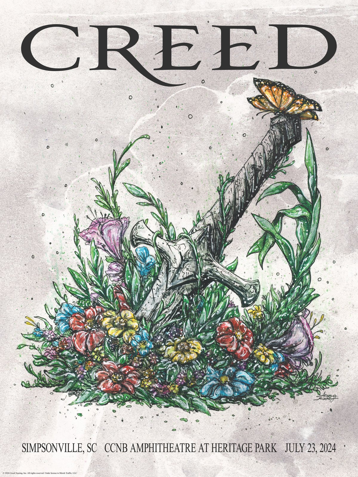 Creed Official Tour Poster 18x24 Signed Artist Proof | Adam’s Artbox