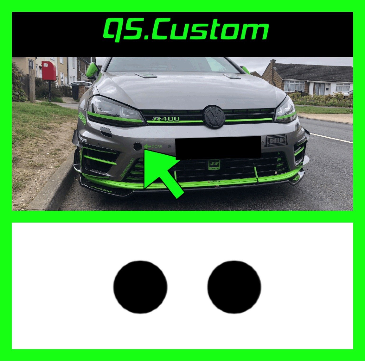 X2 Vw Golf Mk7 Towing Eye Cover Stickers | QsCustom