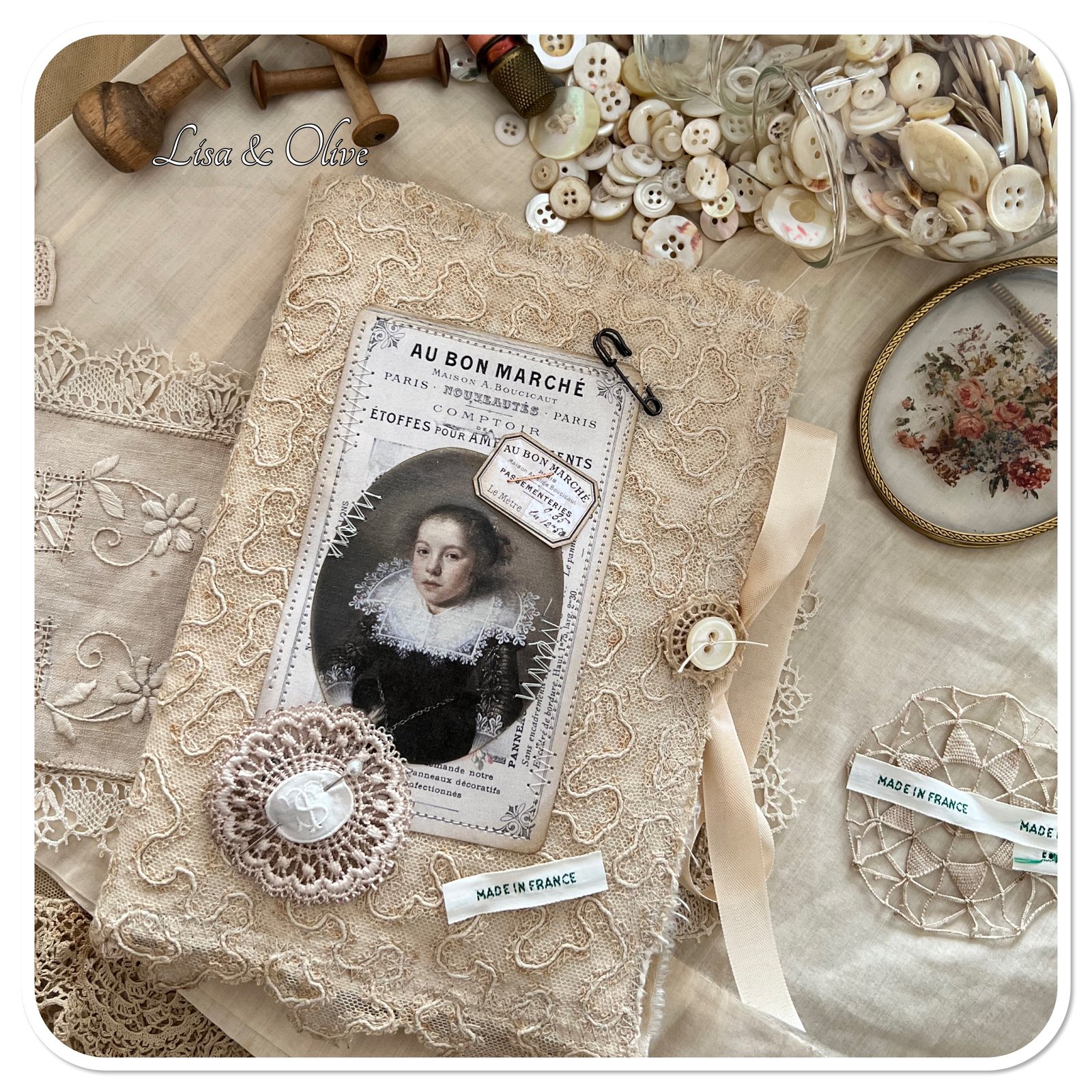 Antique and vintage french lace sample fabric book | Lisaandolive