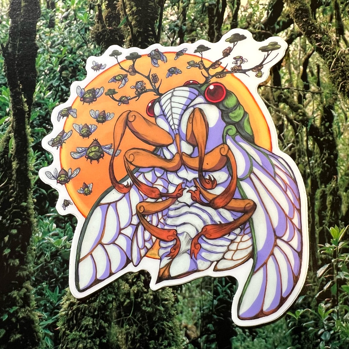 Cicada Deity Sticker | Dalton Doodles Online Shop