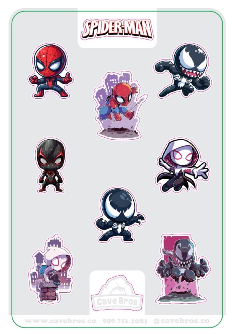 Spider-Man Sticker Sheet | Cave Bros