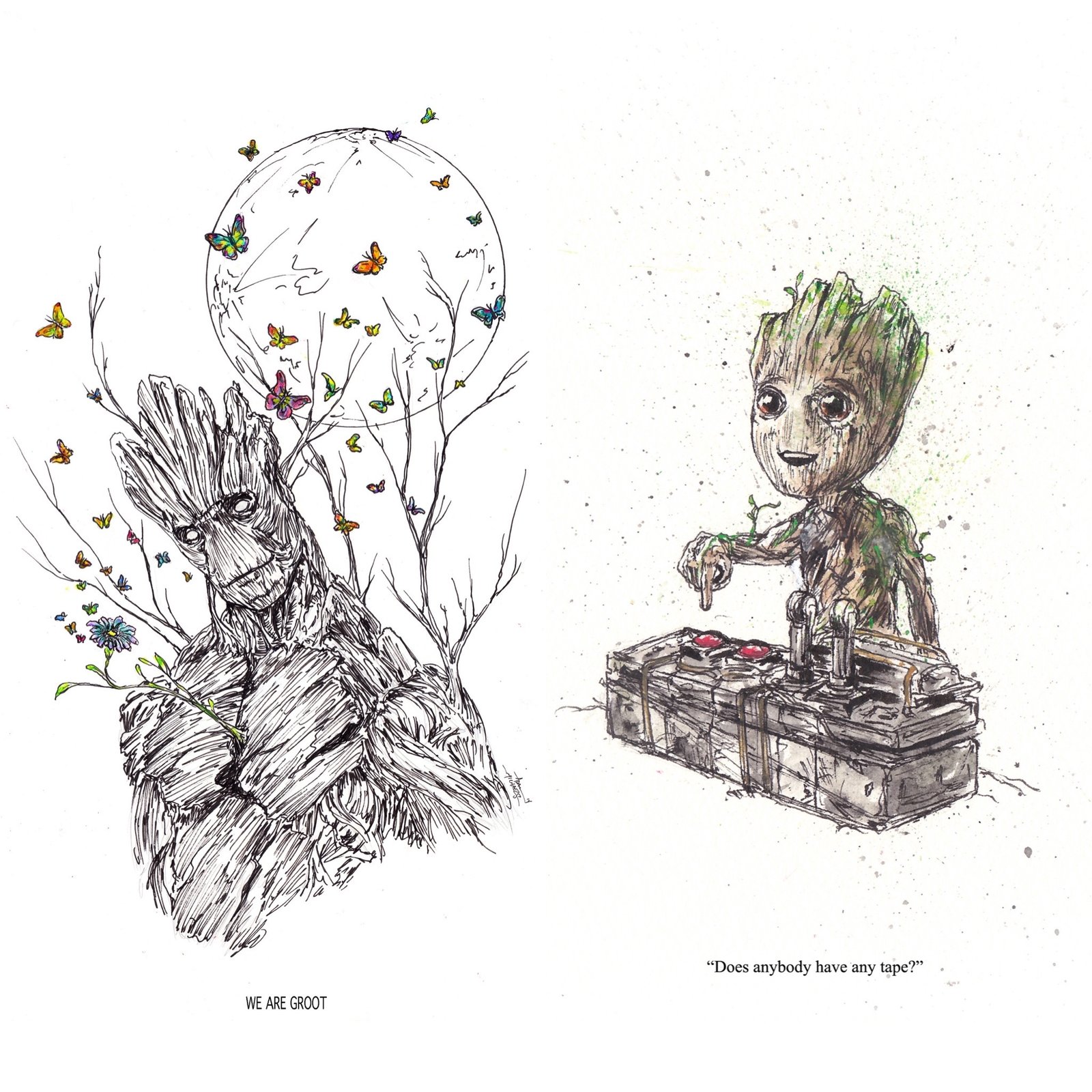 Big Groot Baby Groot Art Print Selection | Adam’s Artbox