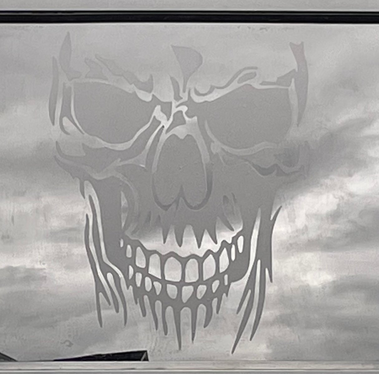 Sliding Window Skull Vinyl Decal 2009-2024 RAM | Blacked Out Designs