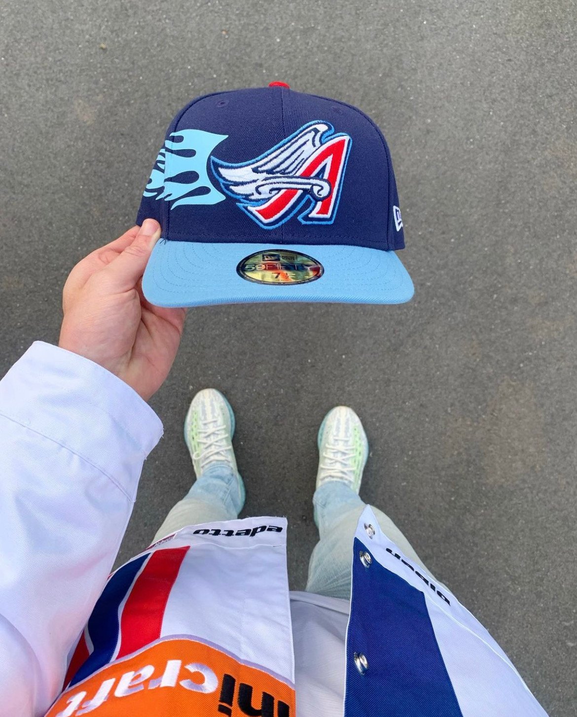 BLUE FLAME LA ANGELS CUSTOM FITTED CAPS | WORLDWIDE RANK LLC