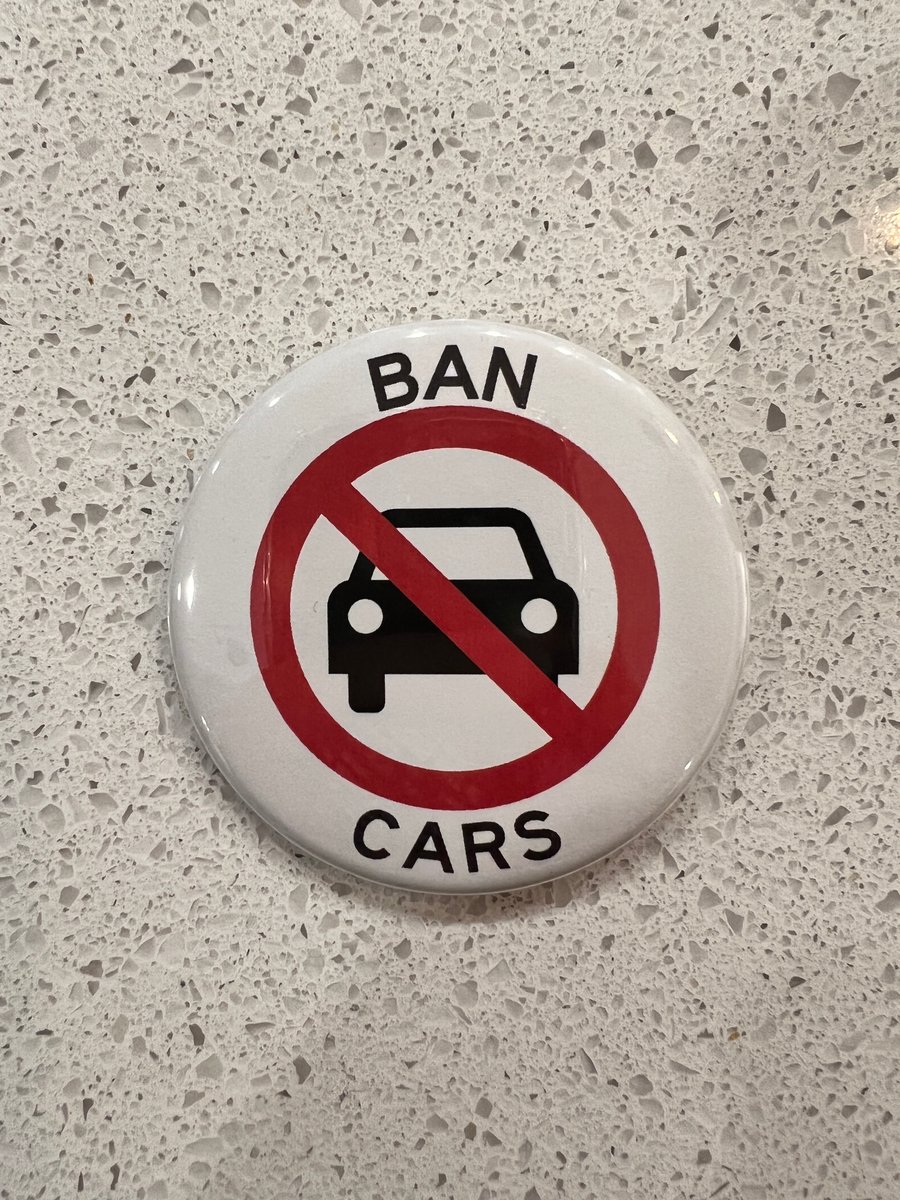 BAN CARS 01 Pinback Button | Juliet Eldred